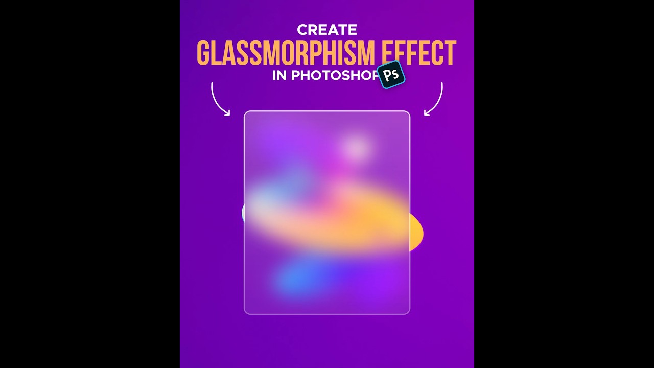 Create Glassmorphism Effect in Photoshop #shorts
