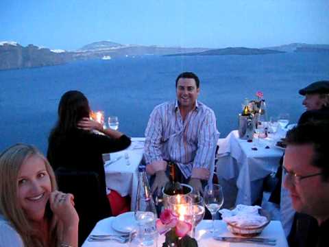jeff proposes to brooke - ambrosia restaurant - santorini, greece 5 27 09