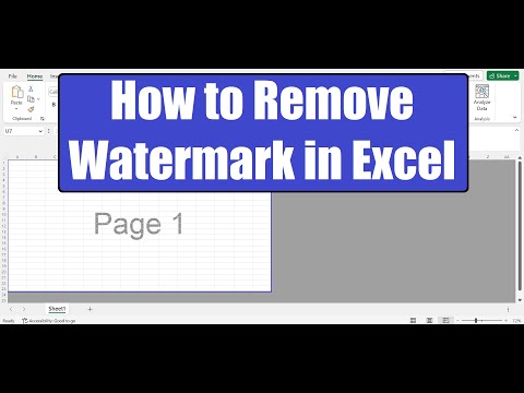 How to Remove Page Watermark from Excel
