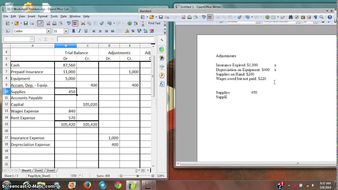 Worksheet 1 - Adjustments