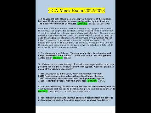 CCA Mock Exam Questions and Answers 2022/2023 Verified Answers
