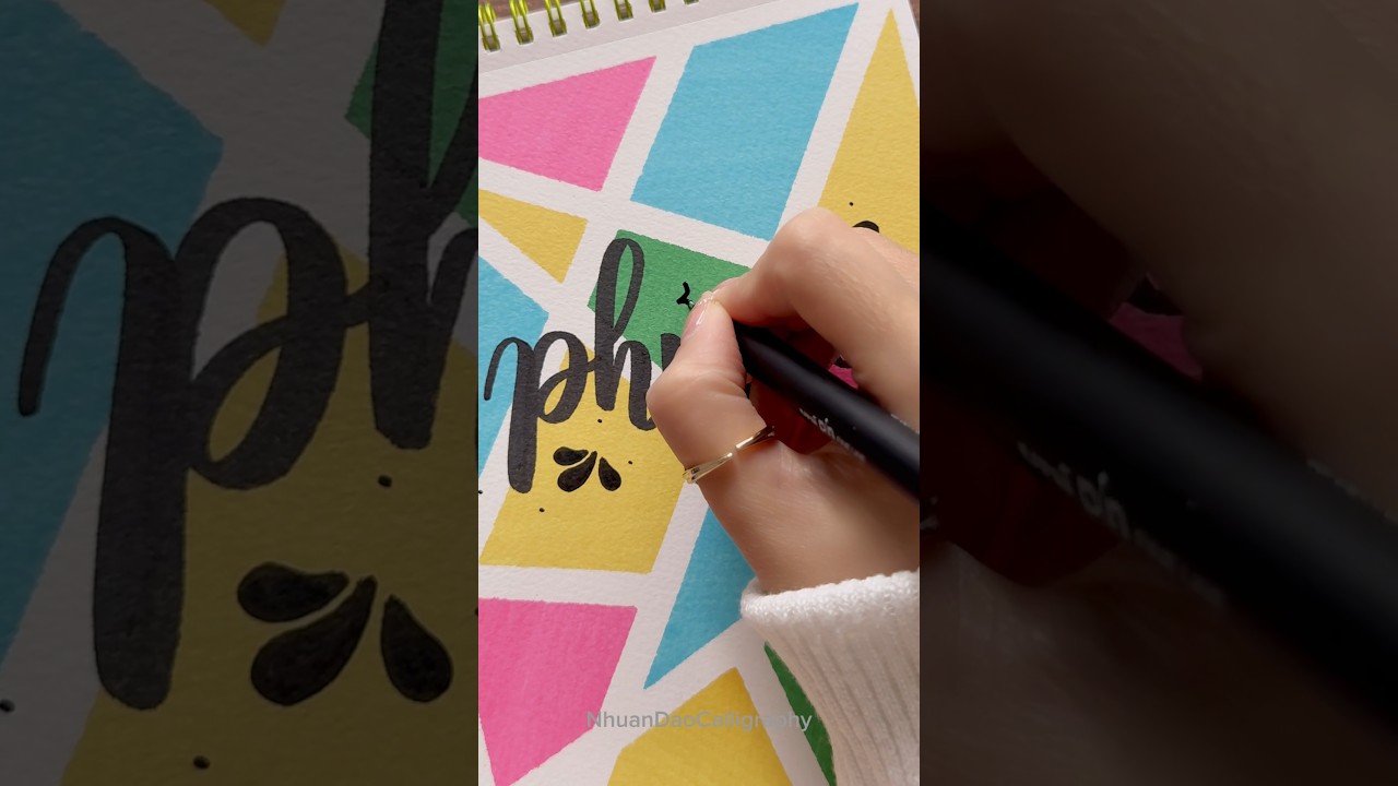 Colorful Front Page Idea - Physics ✨ #NhuanDaoCalligraphy #Calligraphy #FrontPage #shorts