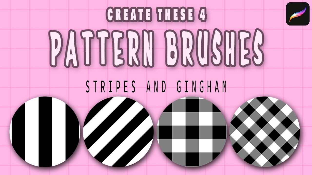 How to Make Stripes & Gingham Pattern Brushes in Procreate | Beginner-Friendly Tutorial