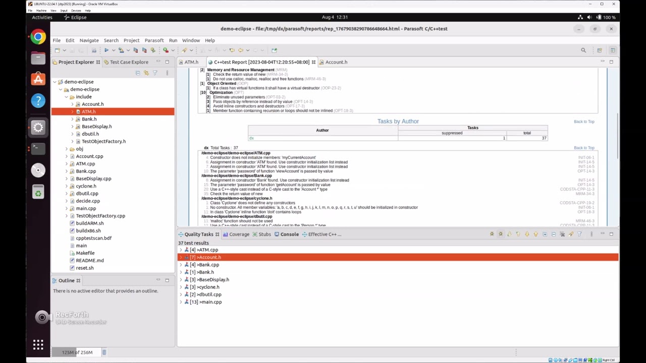 Parasoft C/C++test Static Analyses Report
