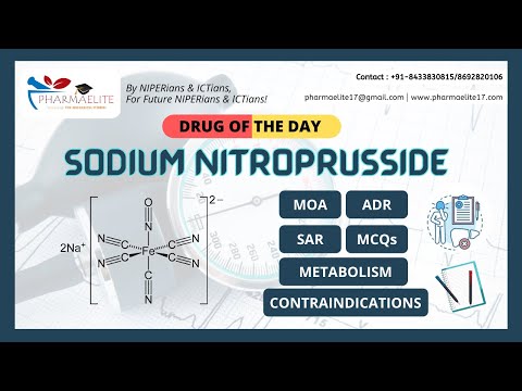 GPAT/ NIPER : - Drug of the Day : Sodium Nitroprusside || PHARMAELITE || +91-8433830815
