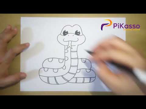 Cute Python Snake Easy Drawing Tutorial