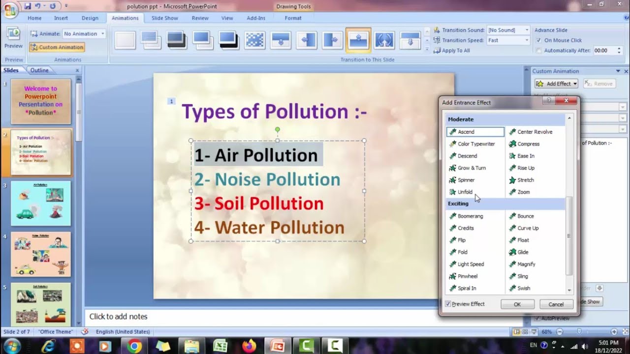 How to create a Powerpoint Presentation on pollution | Pollution ppt presentation | #powerpoint