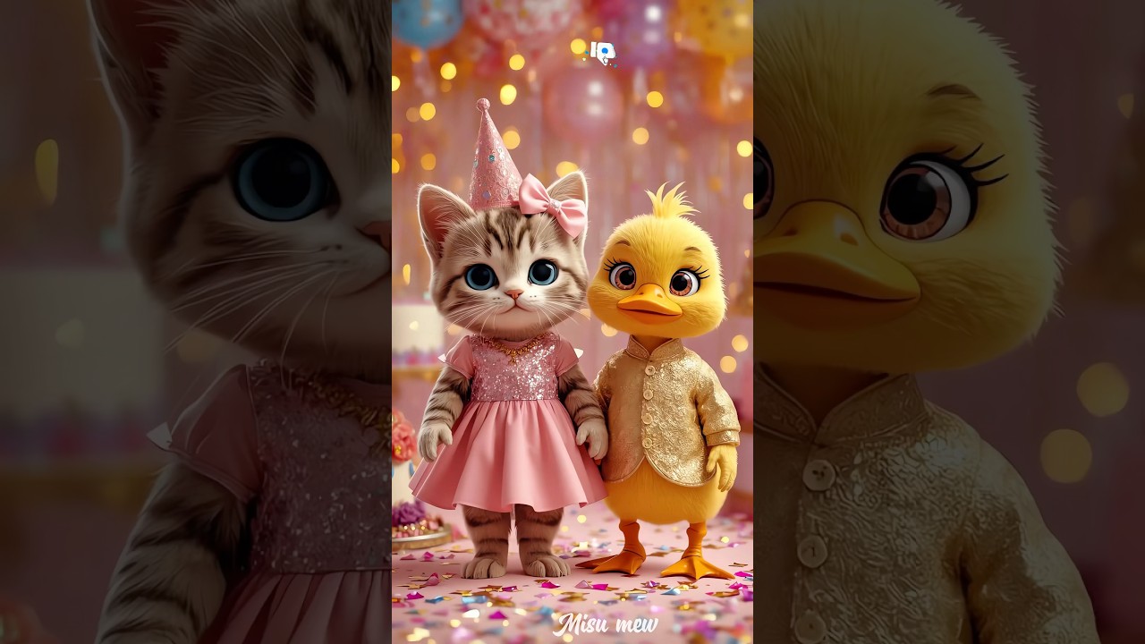 Misu &Ducky kitty 🎉 Party 🥳 dance 💃 || #kittyparty #aishorts #misumew #cartoon #mew