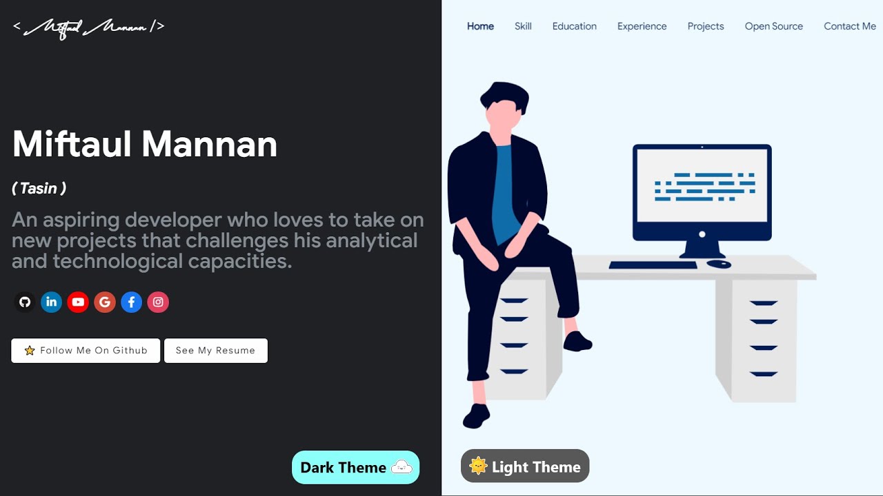 Github Portfolio - Interchangeable Themes