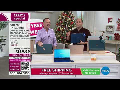 HP 15.6" Intel Celeron 4GB RAM 128GB SSD Laptop with Wir...
