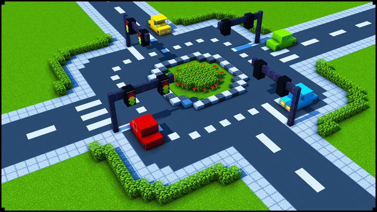 How To Make A Roundabout In Minecraft | City Tutorial - マイクラビルダーズ