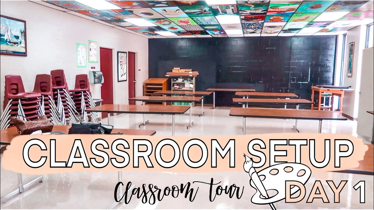CLASSROOM SETUP DAY 1 | high school art teacher at new school + classroom tour