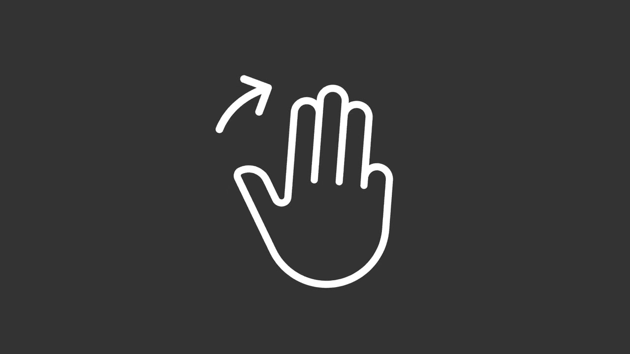 Animated swipe white linear icon