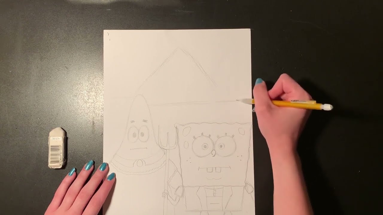 American Gothic Spongebob Parody Drawing   Part 1