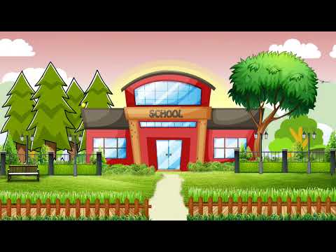 background animasi bergerak gedung sekolah | school background free download