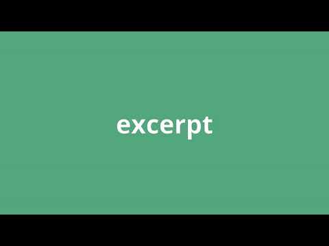 what is the meaning of excerpt