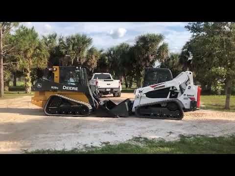 Bobcat Skid Steer vs John Deere Skid Steer | Old fashion push off