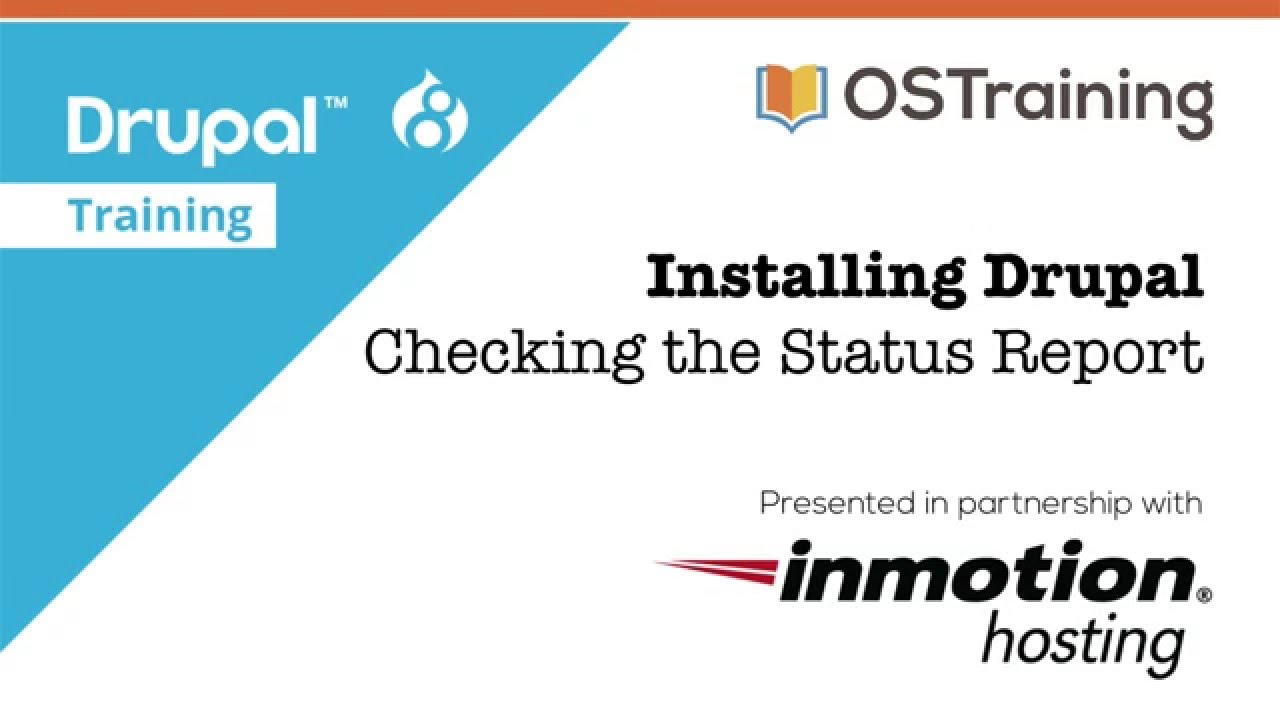 Tutorial Installing Drupal 8, Lesson 5: Checking the Status Report