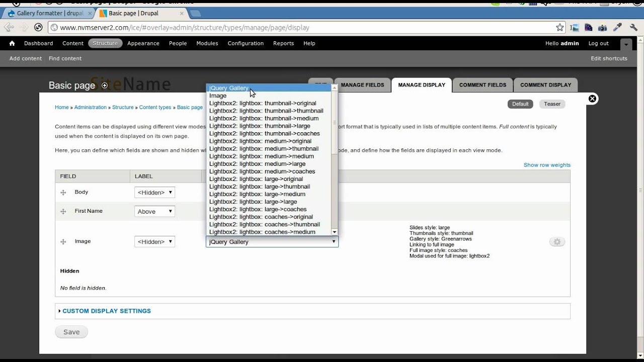 Drupal Gallery Formatter Module