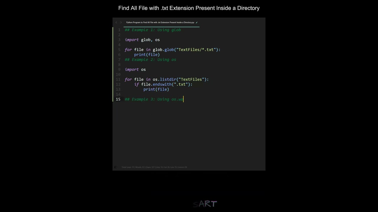 Find All File with .txt Extension Present Inside a Directory in Python | Python Examples | Tutorial