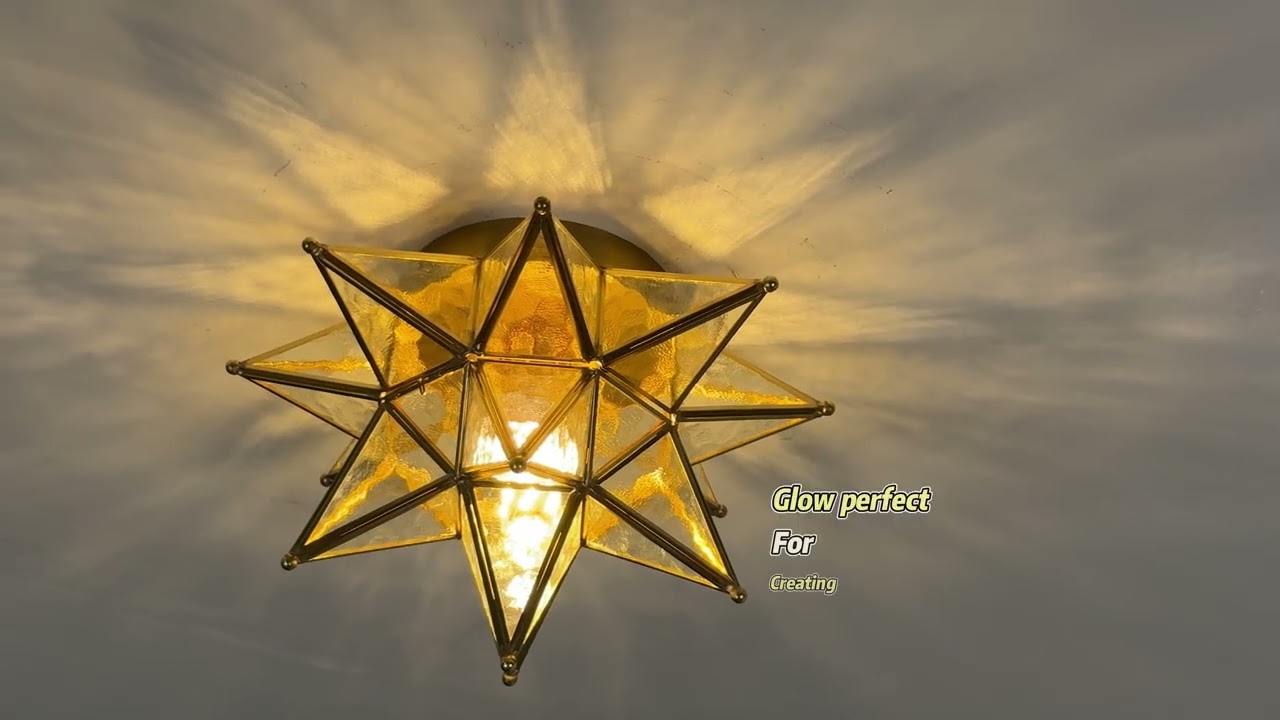 Aeyee Moravian Star Ceiling Light, Moroccan Flush Mount Ceiling Lighting  for Hall Entryway Hallway