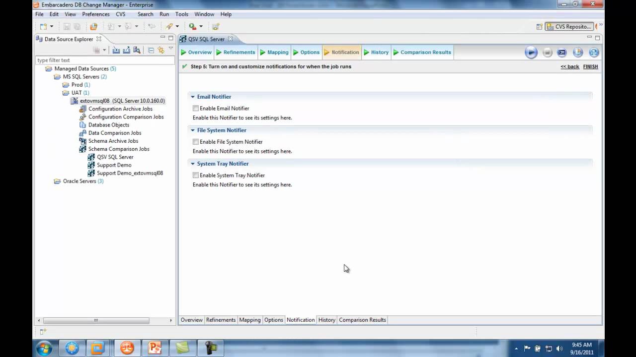 Performing Schema Comparisons on the SQL Server Database