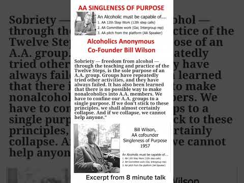 @AA100011- PRIMARY PURPOSE OF AA