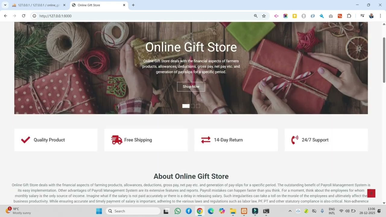 Online Gift Store - Python Django Project Source Code