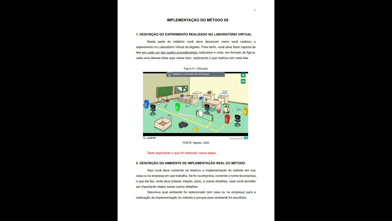 IMPLEMENTAÇÃO DO MÉTODO 5S   UNINTER