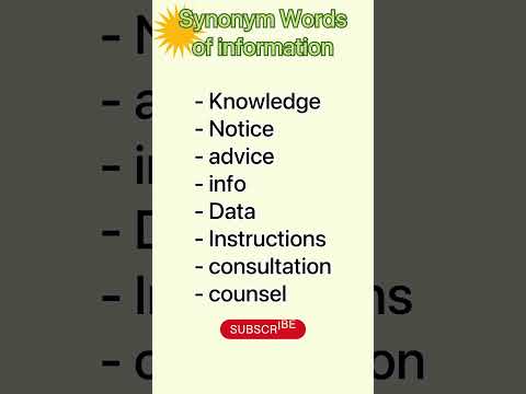Synonym words of information #shorts #esl #synonymswords