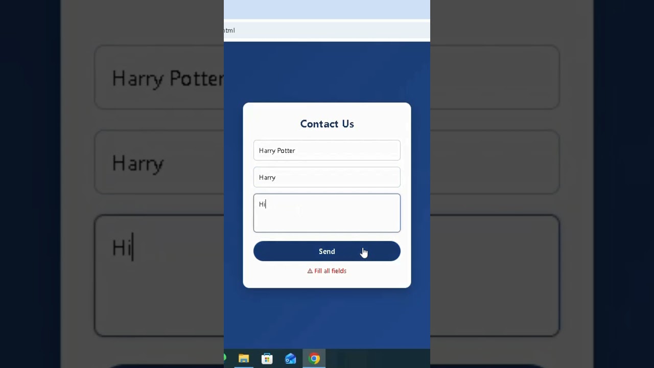 Contact US Page Using HTML, CSS & JavaScript #contactus #coding #design #education #learning