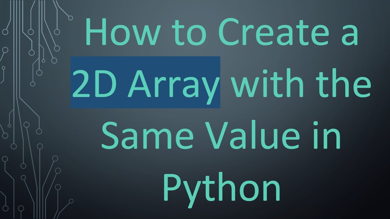 How to Create a 2D Array with the Same Value in Python