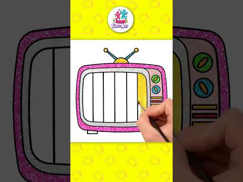 How To Draw A Television Set #shorts #howto #drawing #art #kids #craft #diy #coloring #hooplakidz