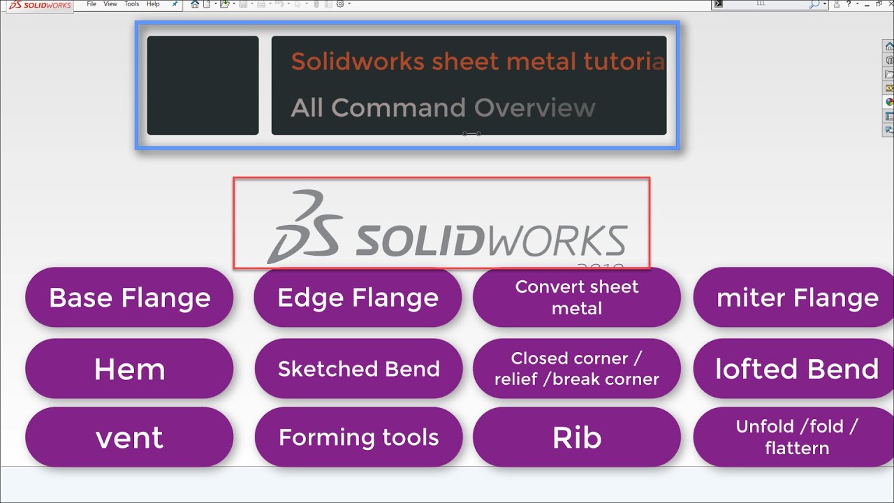 Solidworks sheet metal  All Command Explained | Solidworks tutorials