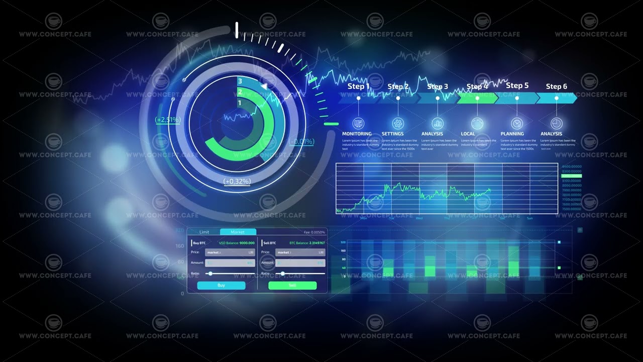 Animated abstract business infographic elements