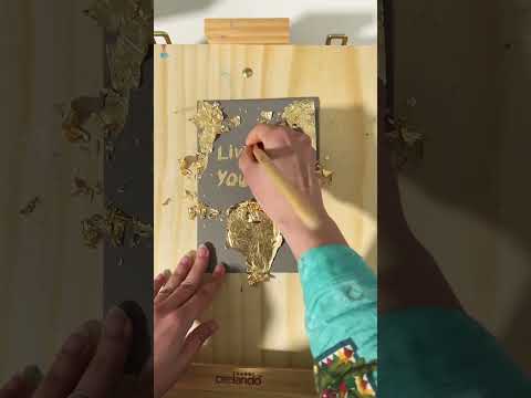 Golden words with gold leaf🥰