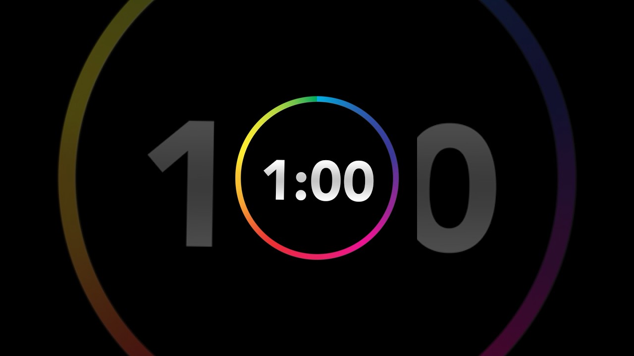 ⏱️ 1 Minute Timer with Clock Ticking Sound & Finish Ding 🔔