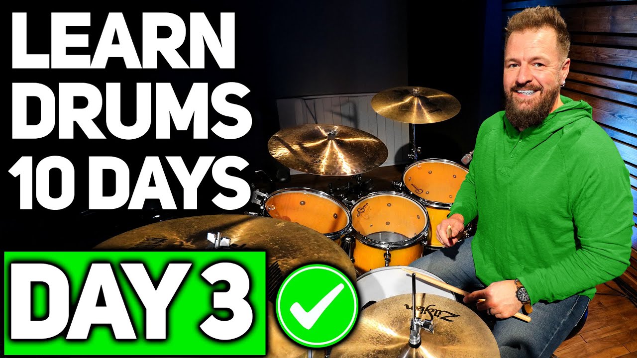 Drums Lesson 3 - Learn 3 NEW SONGS TODAY! [Free 10 Day Starter Course]