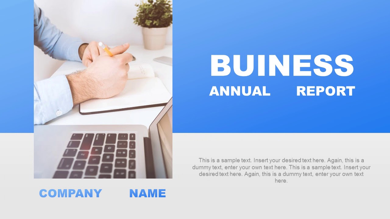 4 in 1 blue business analysis PowerPoint template