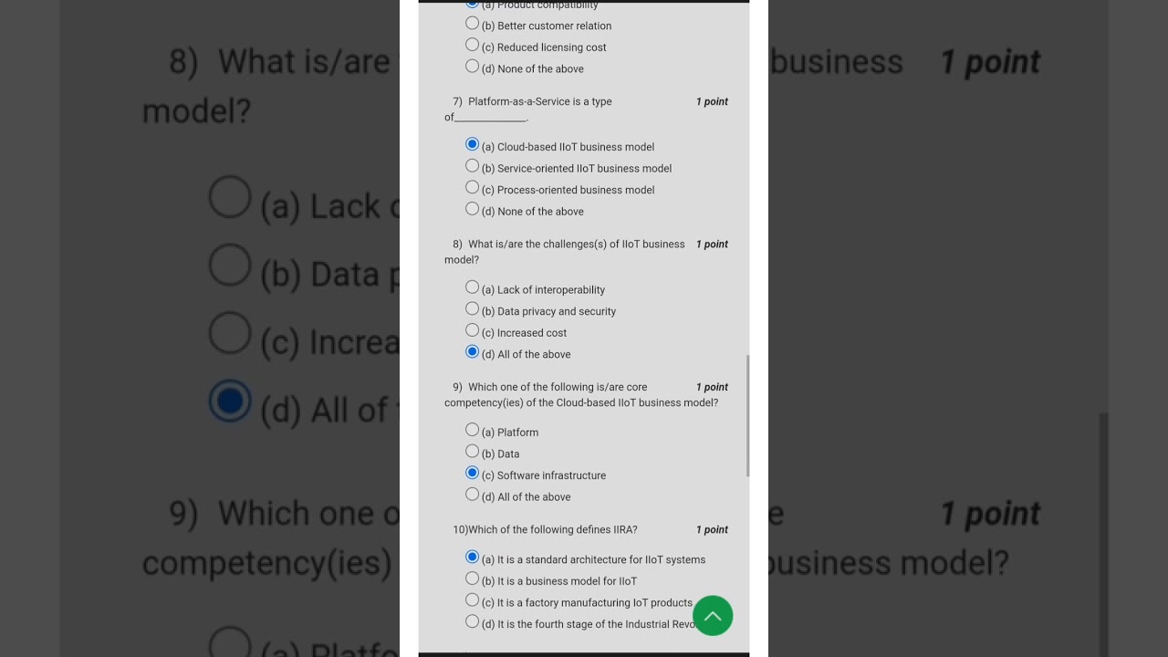 Swayam NPTEL | Introduction to industry 4.0 & IoT | assignment 5 answers | 2023 || #shorts