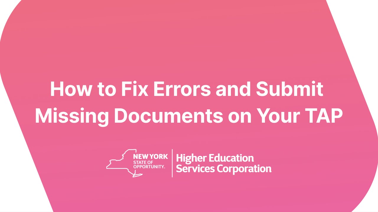 Avoid NYS TAP Application Delays: Step-by-Step Guide to Correct Errors & Submit Required Documents.