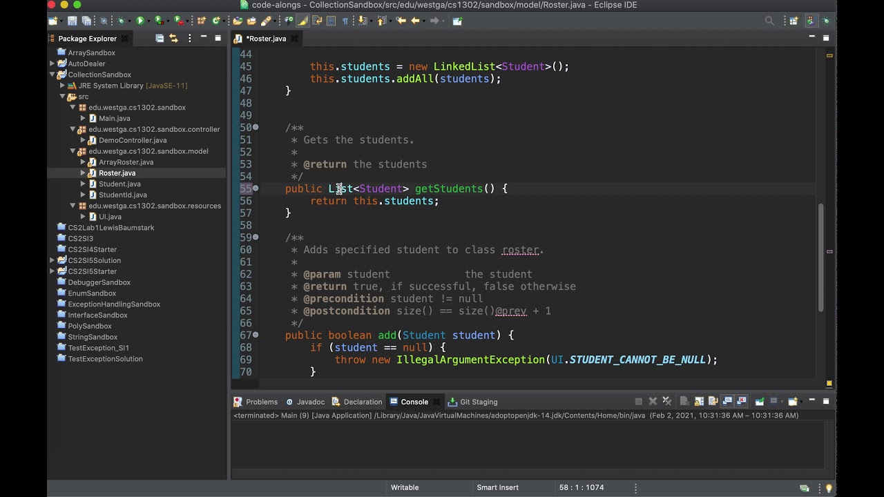 Lecture 15 The Iterable, Collection and Iterator interfaces