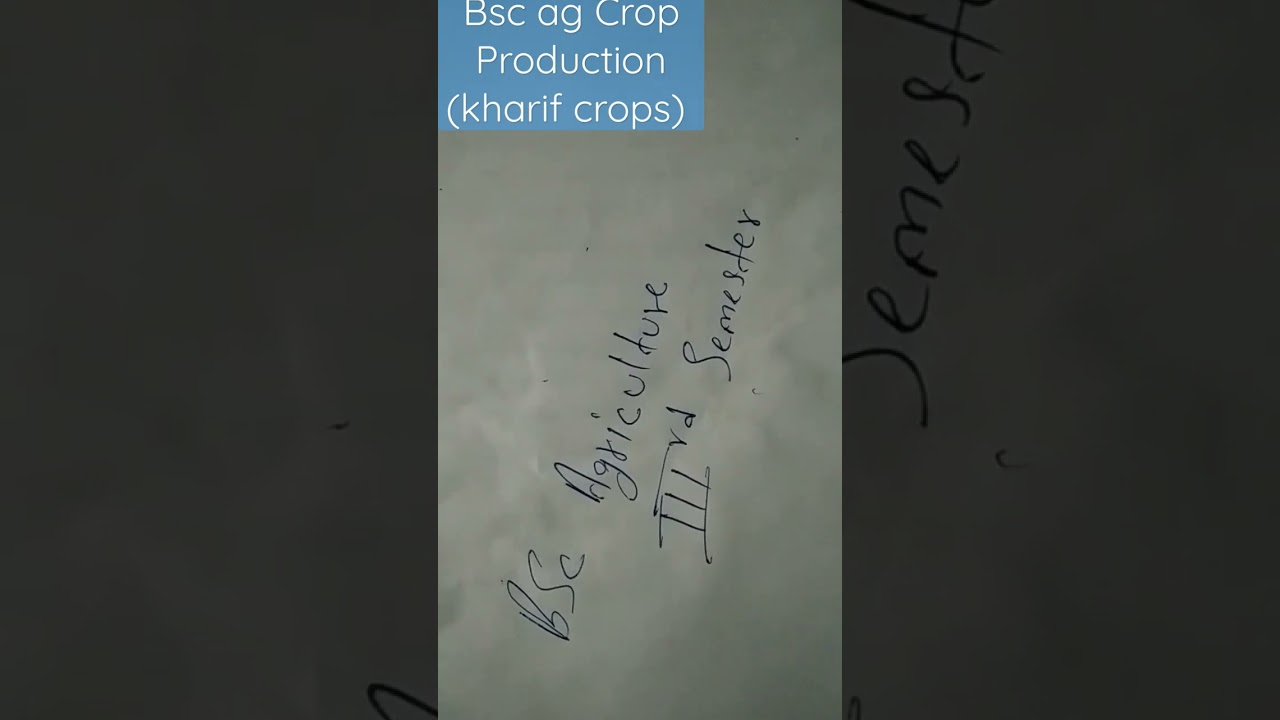 BSC Ag 3rd Semester paper Crop Production Technology (Kharif Crops)#bsc #bsc_agriculture #agri