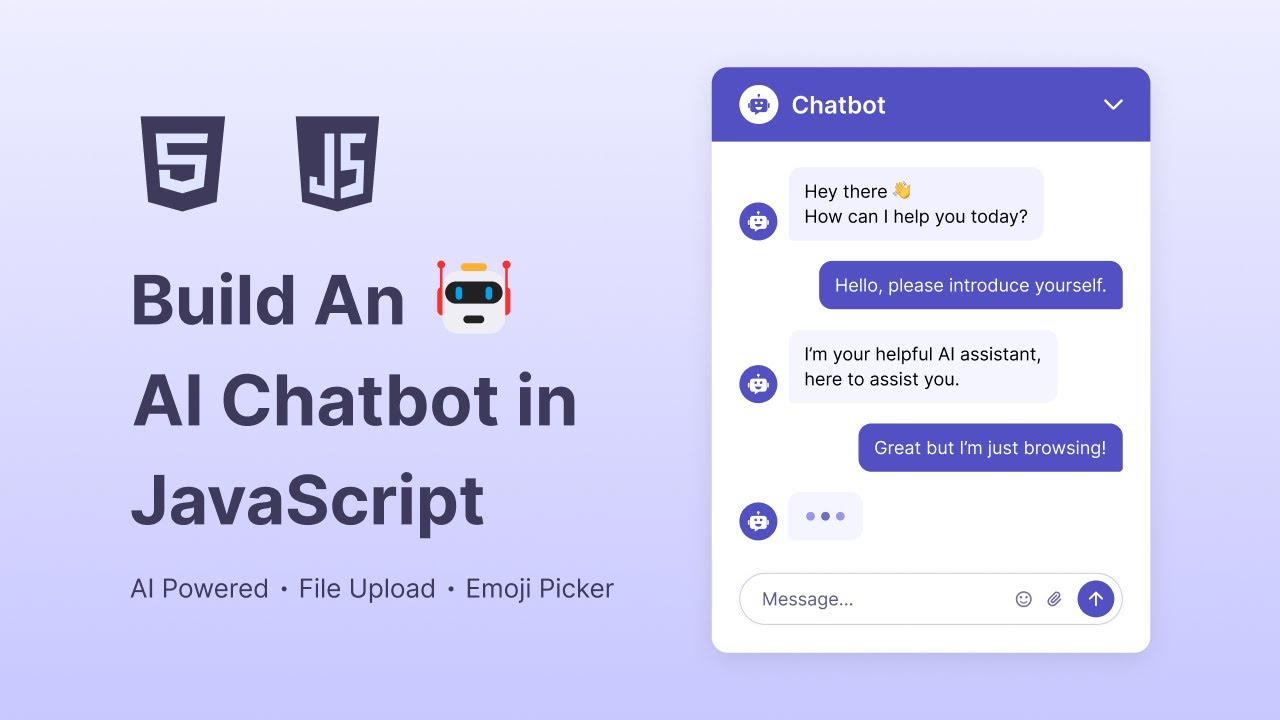 🤖 Build AI Chatbot in HTML CSS & JavaScript | AI Chatbot Tutorial in JavaScript