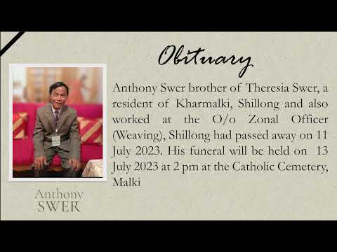 OBITUARY - ANTHONY SWER PASSED AWAY