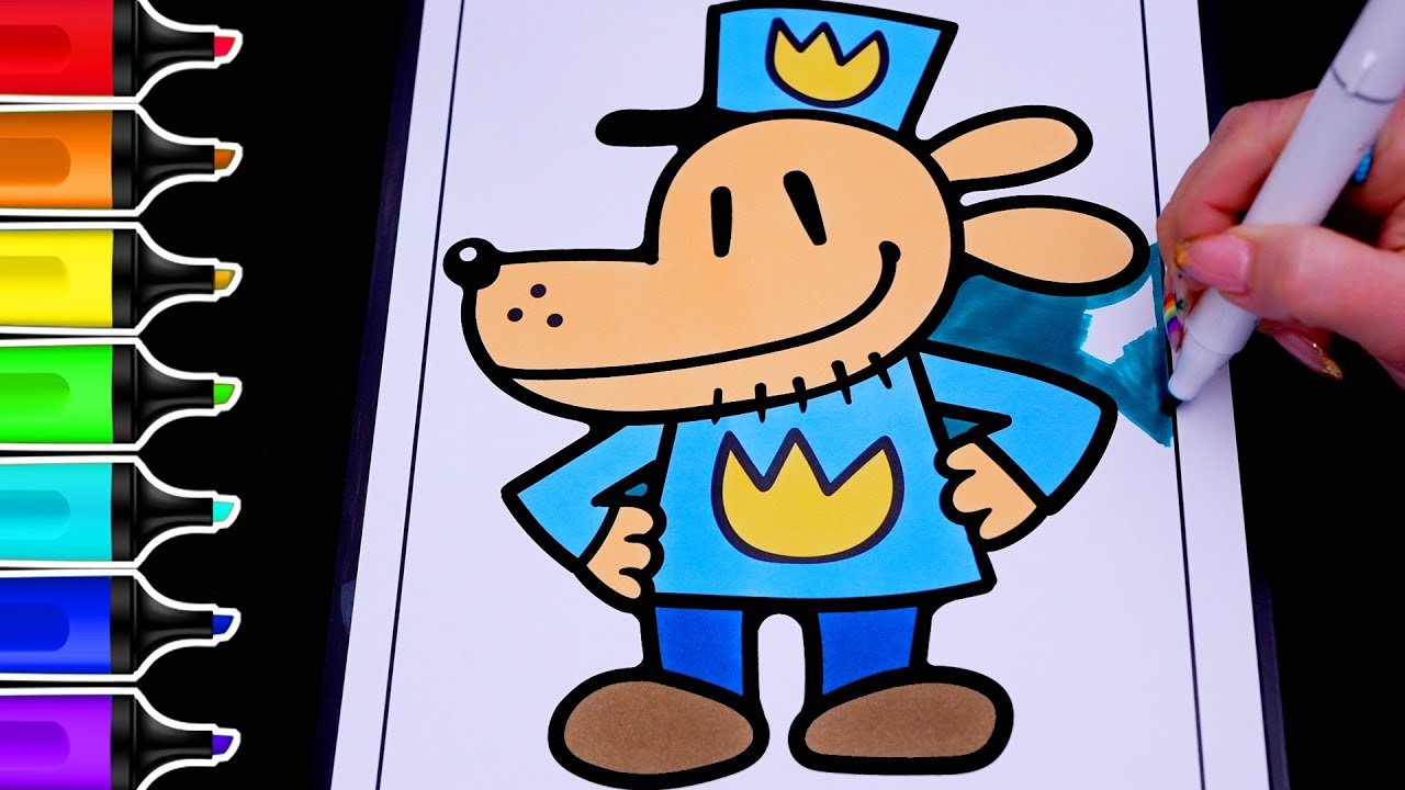 Dog Man Coloring Page | Quiet & Satisfying Coloring Video | Ohuhu Art Markers