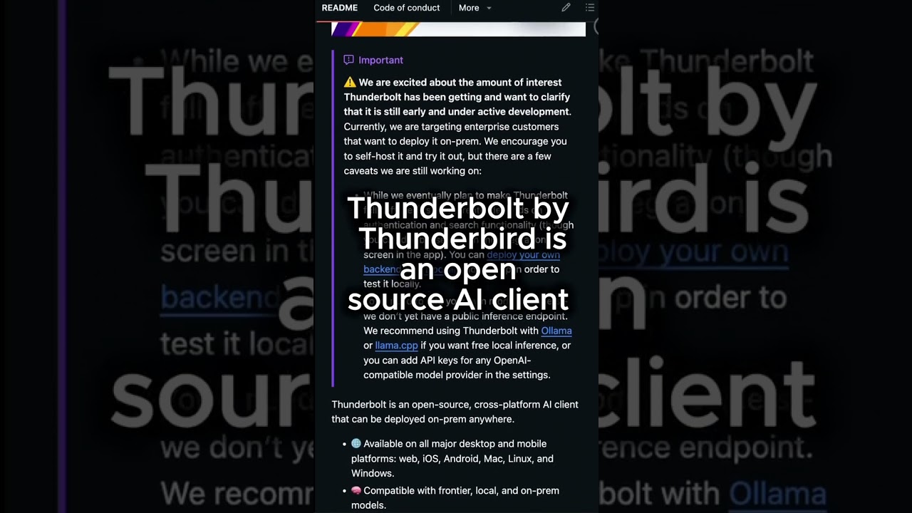 Thunderbolt: AI You Control (No Cloud!)