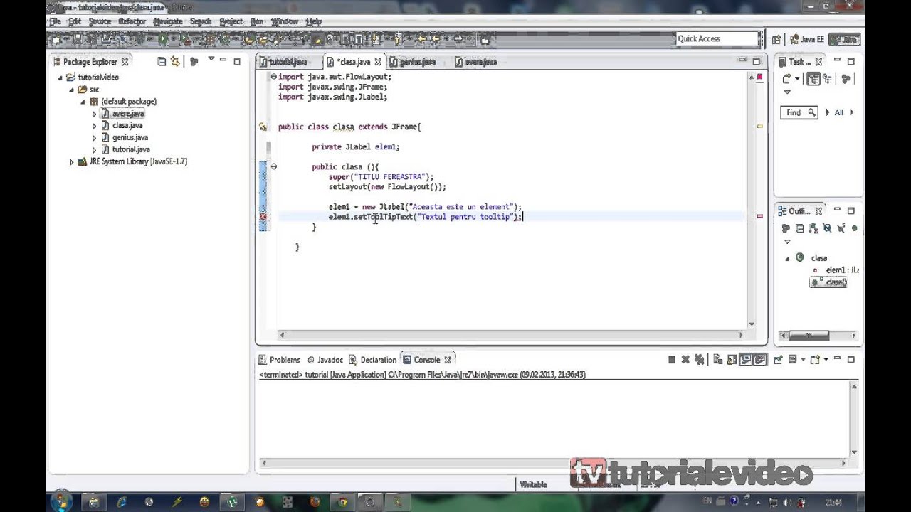 tutoriale video java nr 49