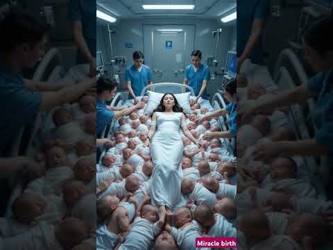 The Miracle of Life: A Surreal Vision of Motherhood in a Futuristic Hospital Room #baby #newborn