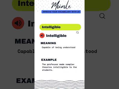 Meaning of Word INTELLIGIBLE #shortvideo #english #learning
